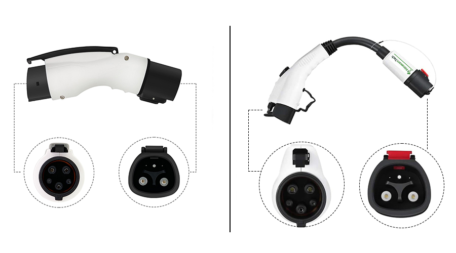 GBT Plug to IEC 62196-3 Socket 16A 250V EV Fast Charging Adapter with 1 ...