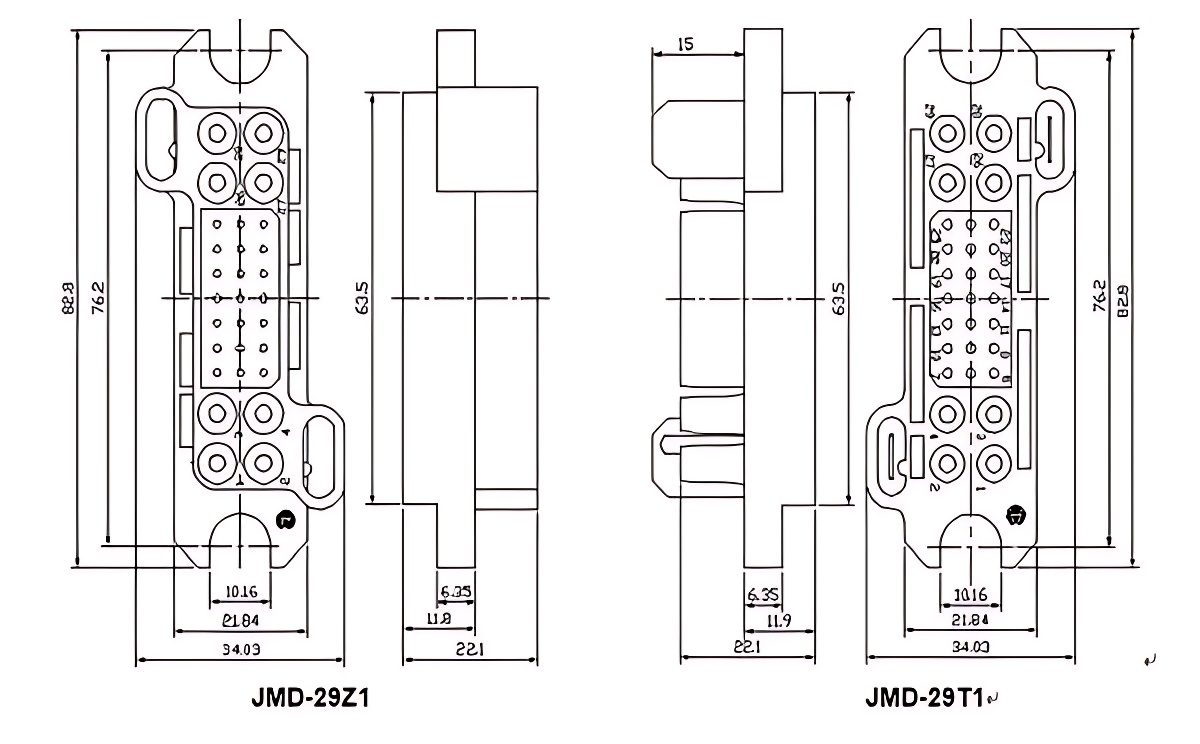 Drawer Connector High Current Heavy Load 37 Pin 75A