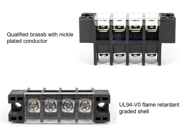 Panel Feed Through Terminal Block 2 Pin 100A 600V Black - Renhotec EV Panel Feed Through Terminal Block 2 Pin 100A 600V Black - Renhotec EV