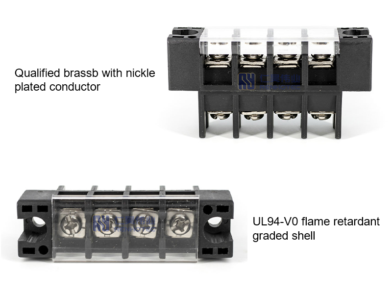 Panel Feed Through Terminal Block 3 Pin 30A 600V