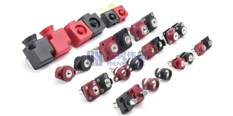 500A 2 Hole Flange Black and Red High Current Copper Terminal