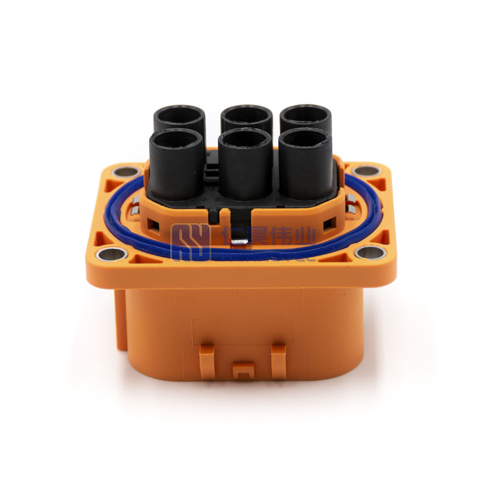 High Voltage 6Pin 40A 6mm2 Straight Plug Plastic for HVIL Control