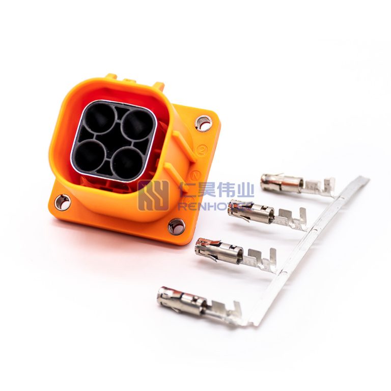 4 Pin High Voltage Socket 70A 10mm2 N Key Shielded