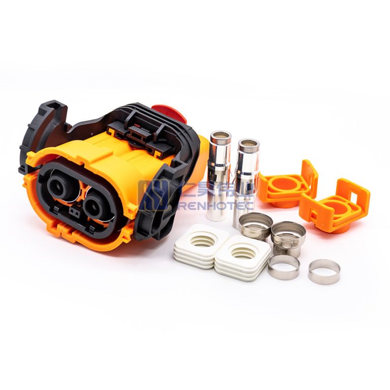 2 Pin High Voltage Interlock Connector Plug 125A 16mm2 Shielded Cable X ...