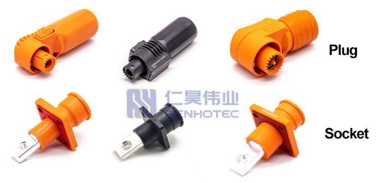 Energy Battery Storage Connector Socket Straight 8mm Black