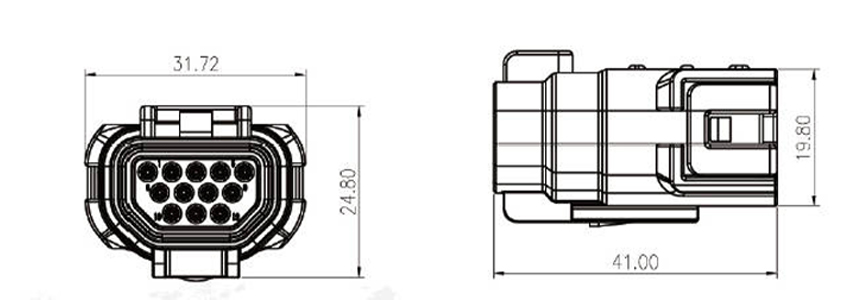 12Pin Signal Connector 5A 500V DC IP67 Waterproof Straight Plug