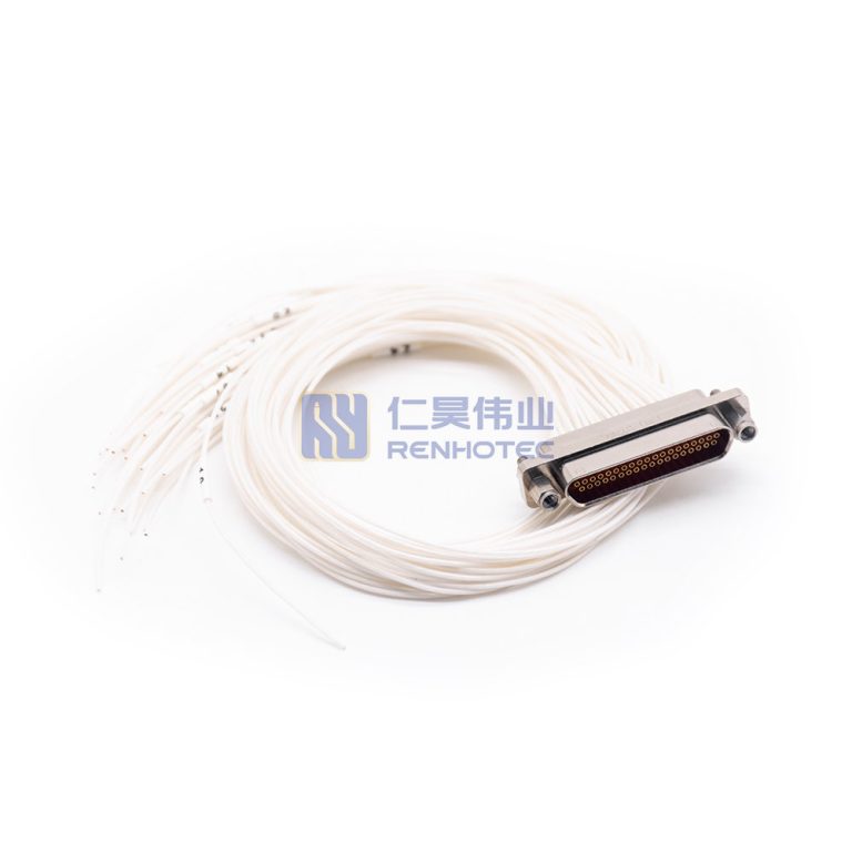 J30J (MIL-DTL-83513 / MDM) Metal Shell 37pin Pre-Wired Micro-D Female Connector with 30cm Cable ...