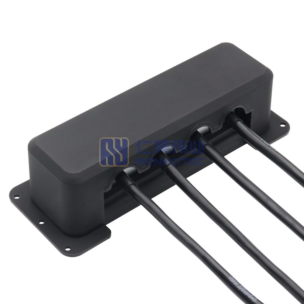 600A Black Bus Bar 4*3/8"(M10) Studs Battery Power Distribution Block for Boat Automotive Car ...