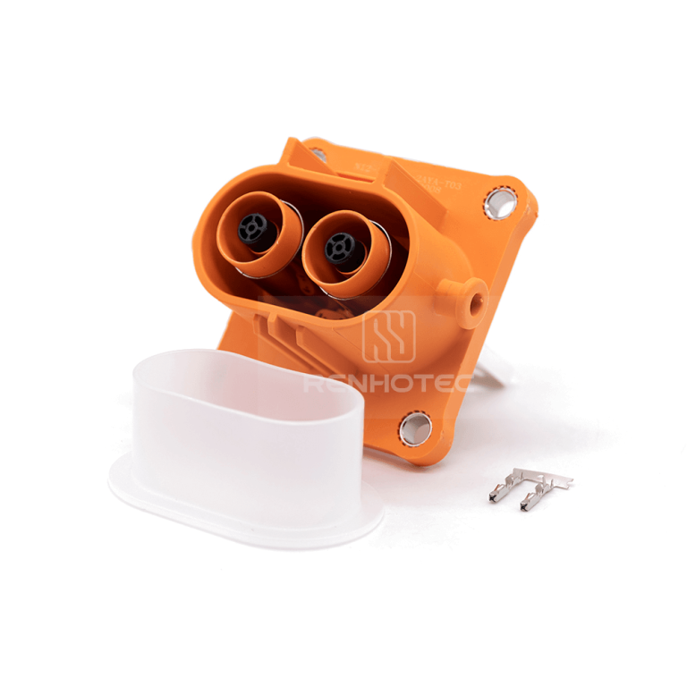 2 POS High Power Electric Vehicle connector Socket, 200A, M8 Busbar Lug ...